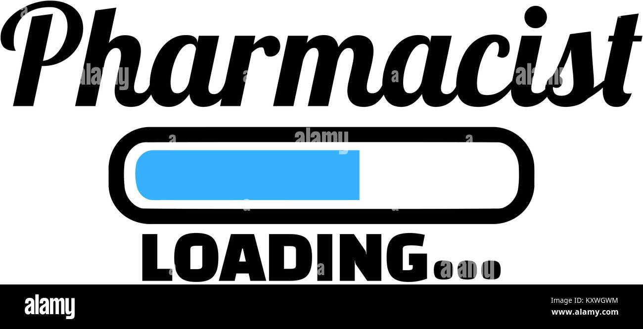 Loading bar for pharmacist with job title blue Stock Photo - Alamy