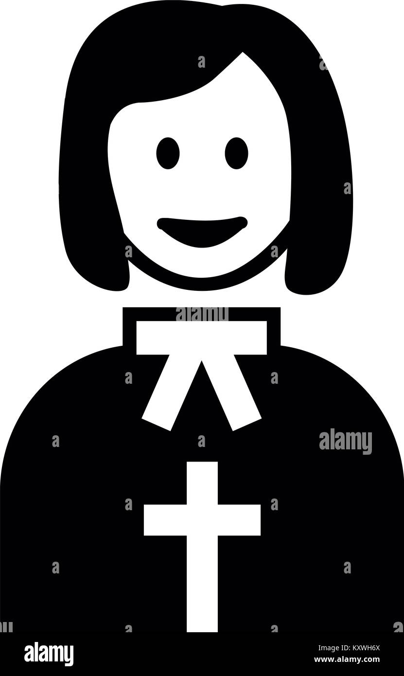 Pictogram of a female pastor wearing a priestly robes Stock Photo - Alamy
