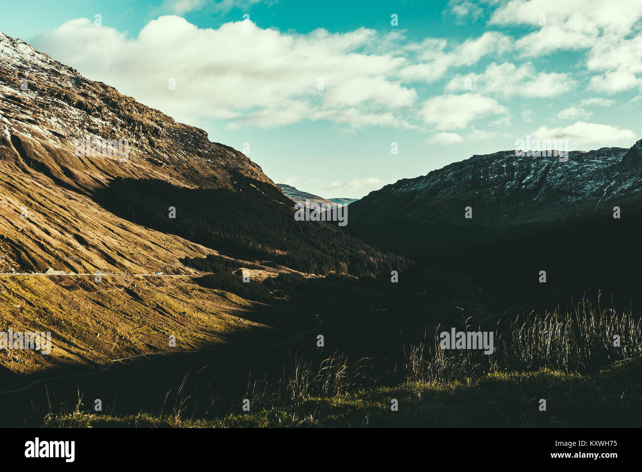 Snow Topped Hills in Trossachs, Scotland Stock Photo - Alamy
