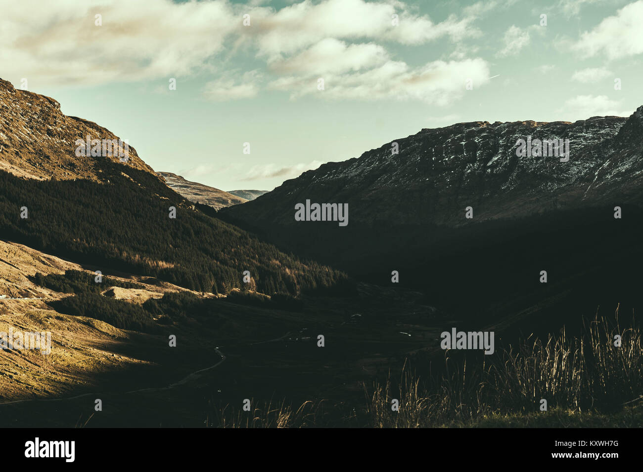 Snow Topped Hills in Trossachs, Scotland Stock Photo - Alamy