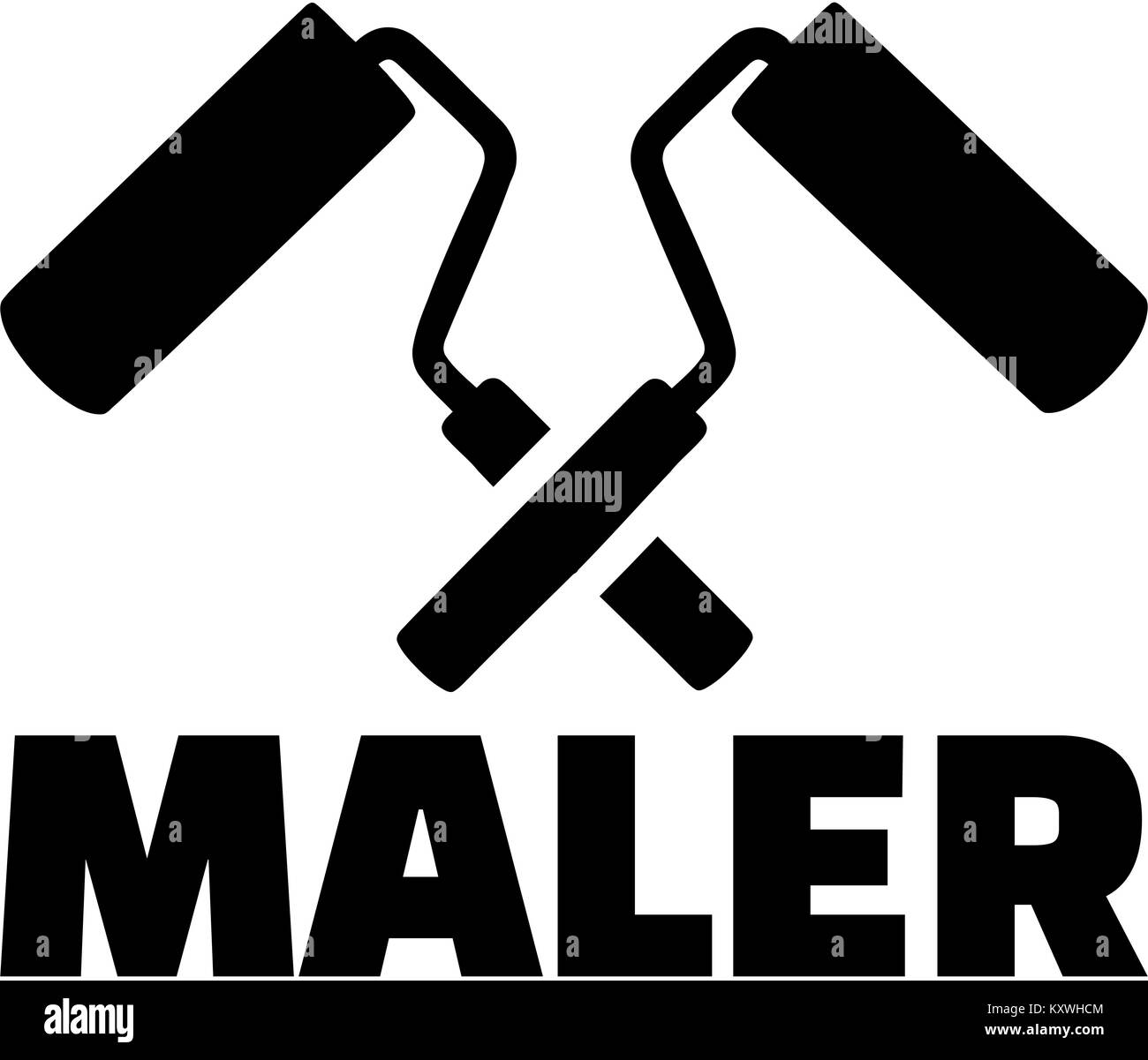 Painter with crossed roller german Stock Photo - Alamy