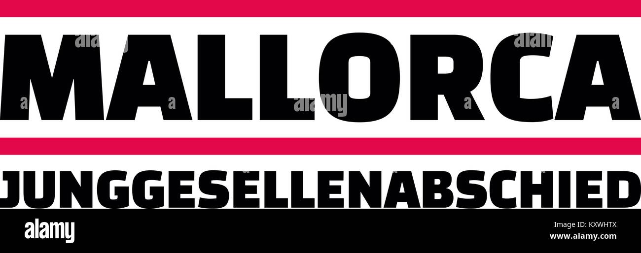 German words for Mallorca stag night Stock Photo - Alamy