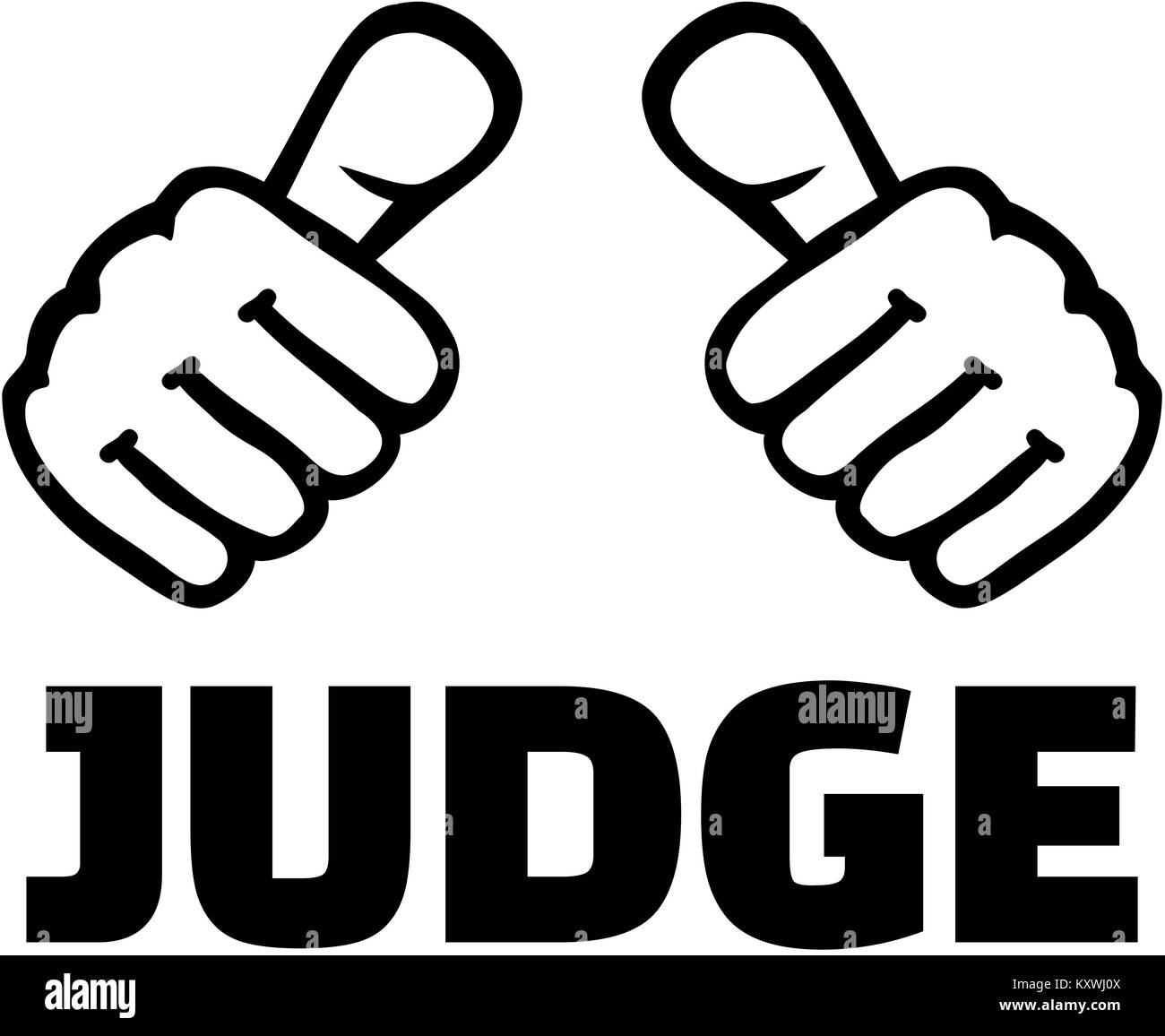 Judge with thumbs Stock Photo - Alamy