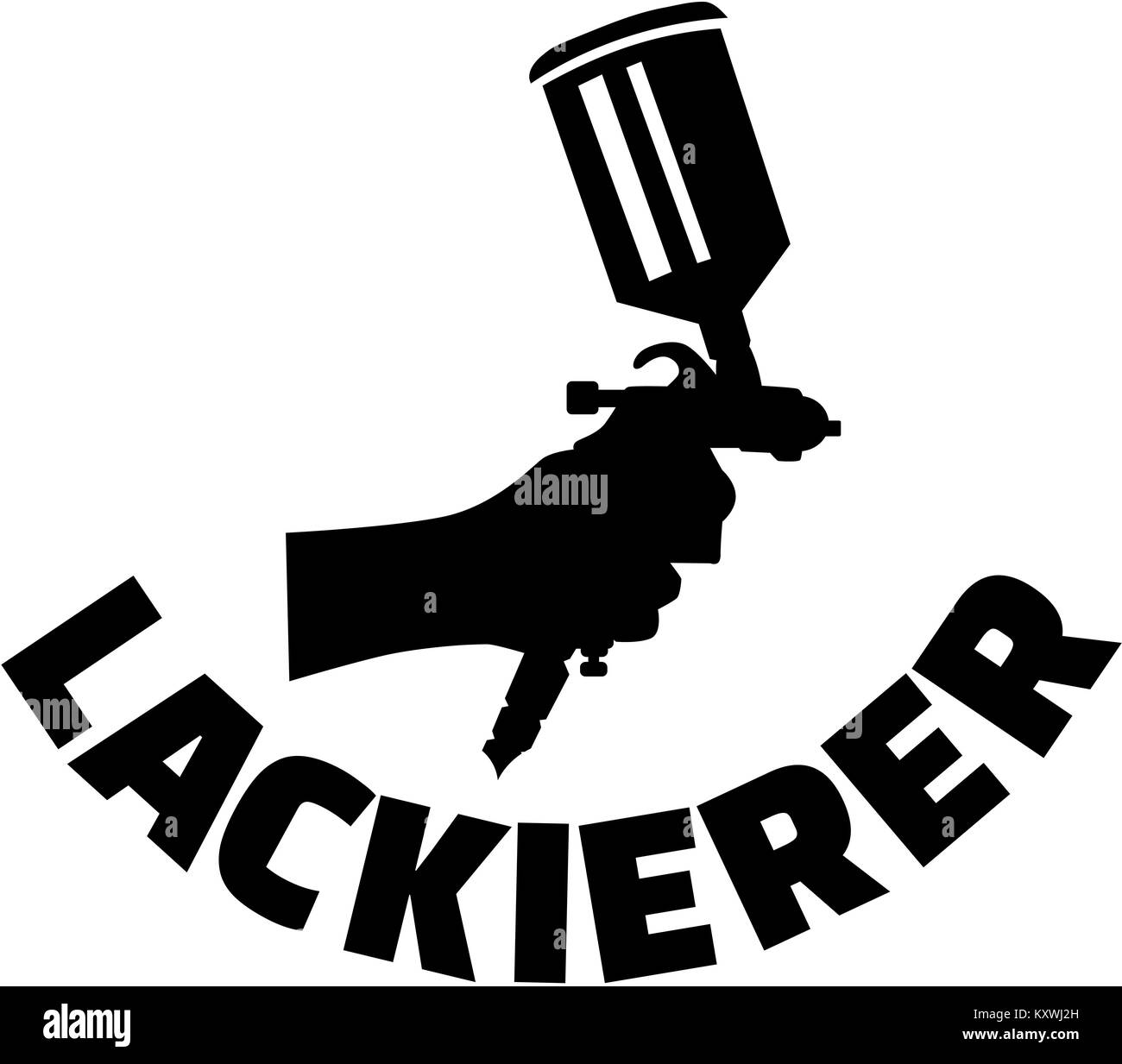 Spray gun with german title for lacquerer Stock Photo - Alamy