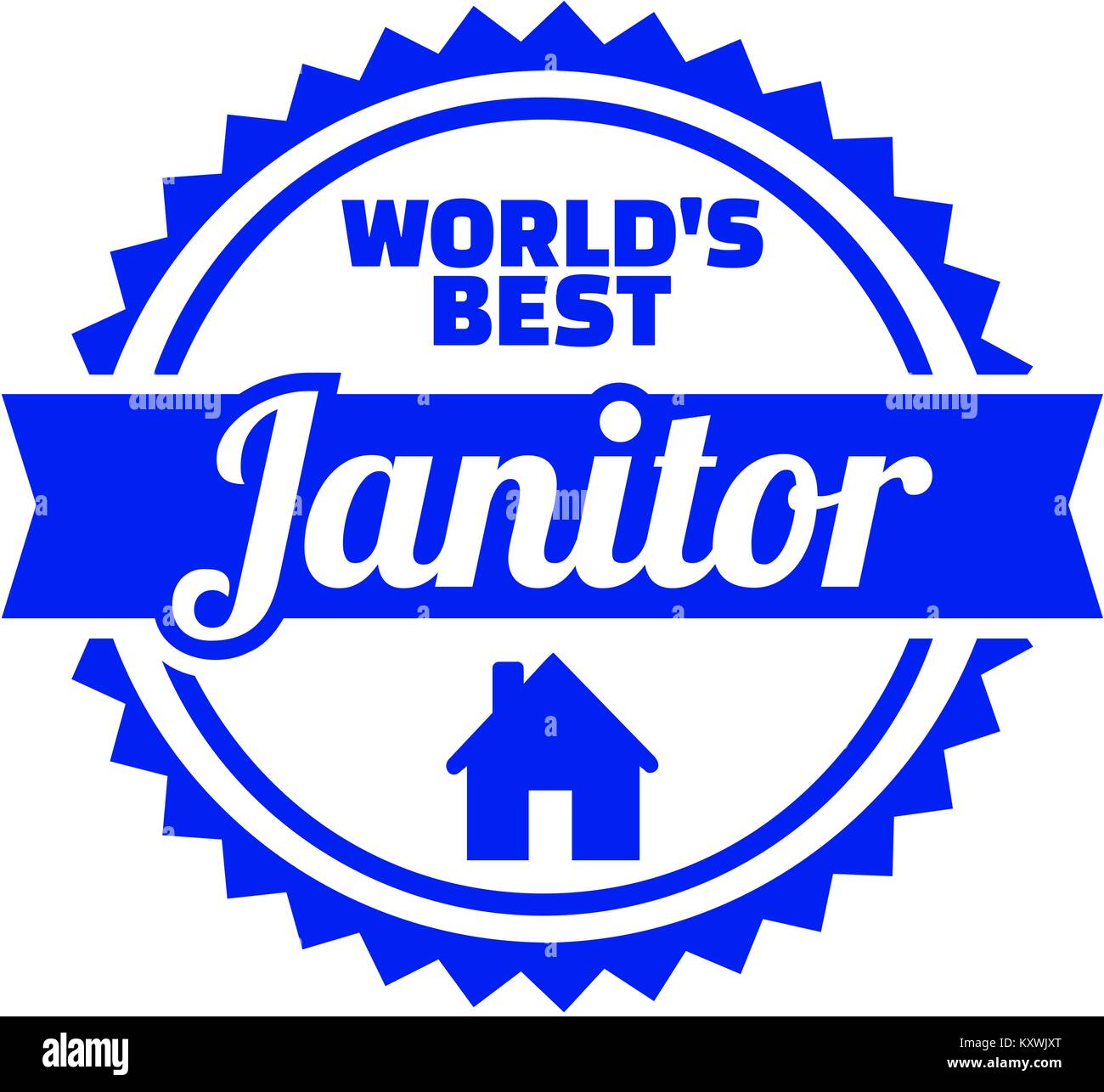 Emblem for worlds best janitor Stock Photo - Alamy