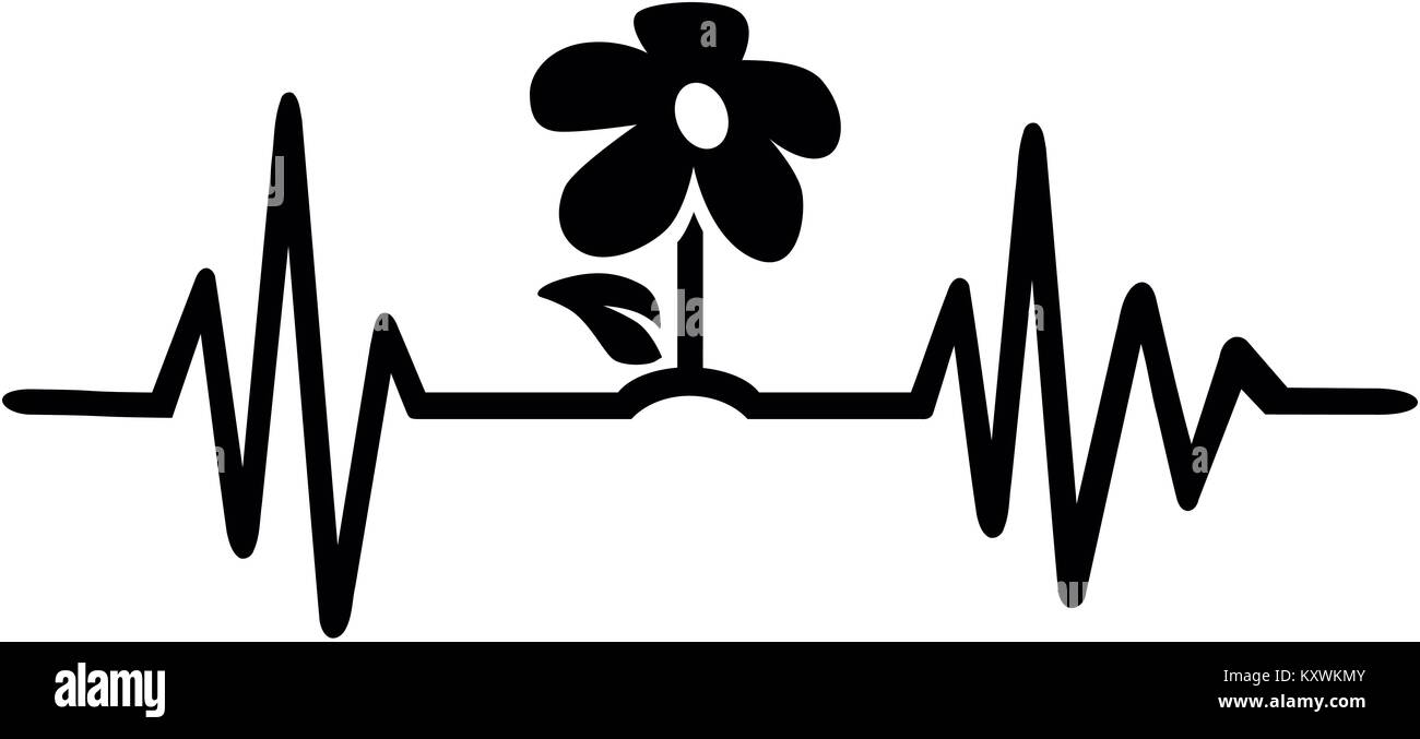 Heart beat pulse green Black and White Stock Photos & Images - Alamy