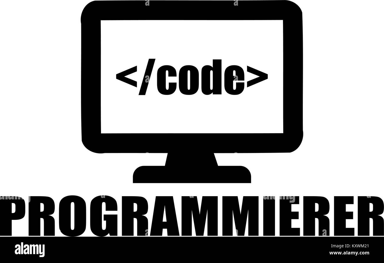 Programmer icon vector vectors Black and White Stock Photos & Images ...