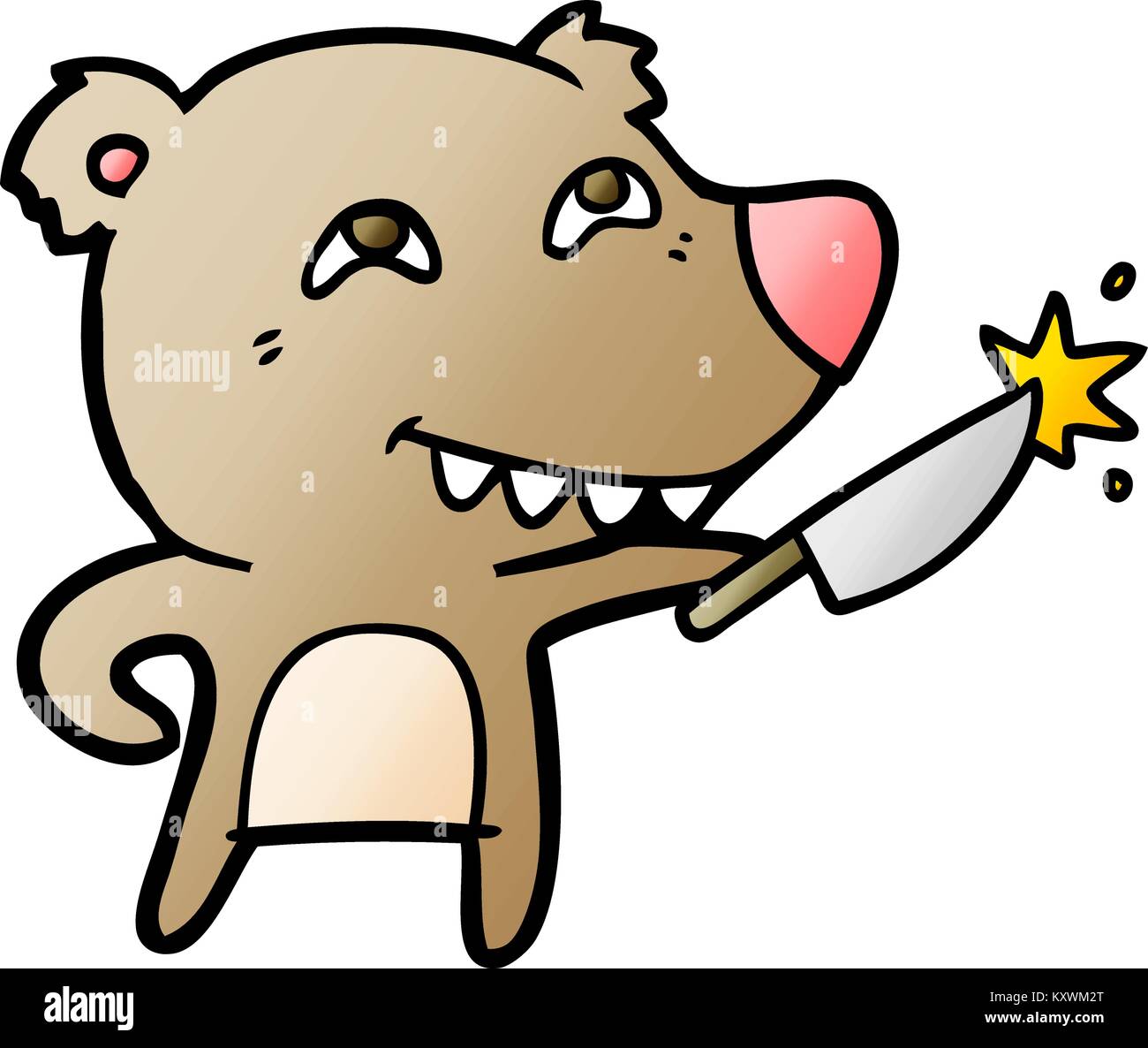 cartoon bear with sharp knife Stock Vector Image & Art - Alamy