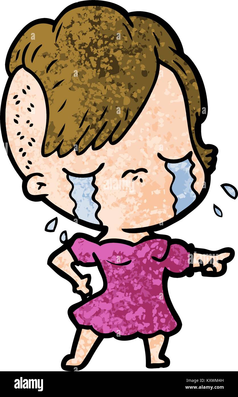 cartoon crying girl Stock Vector Image & Art - Alamy