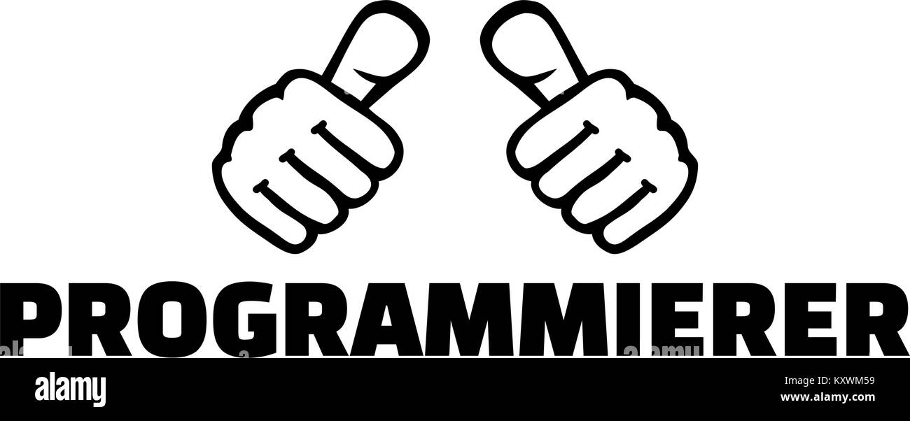 Programmer with thumbs german word Stock Vector Image & Art - Alamy