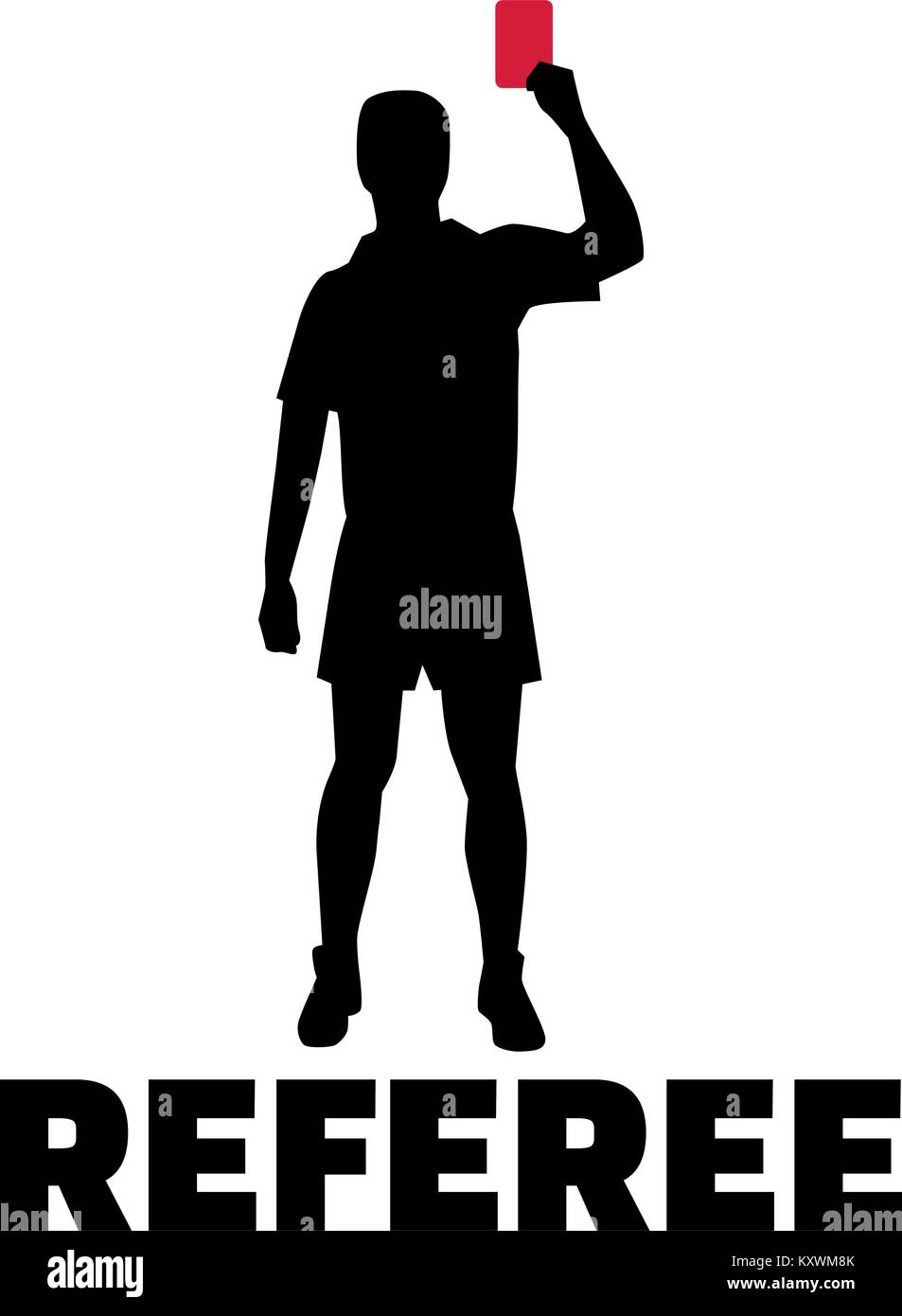 Silhouette of a referee with red card and job title Stock Vector Image ...