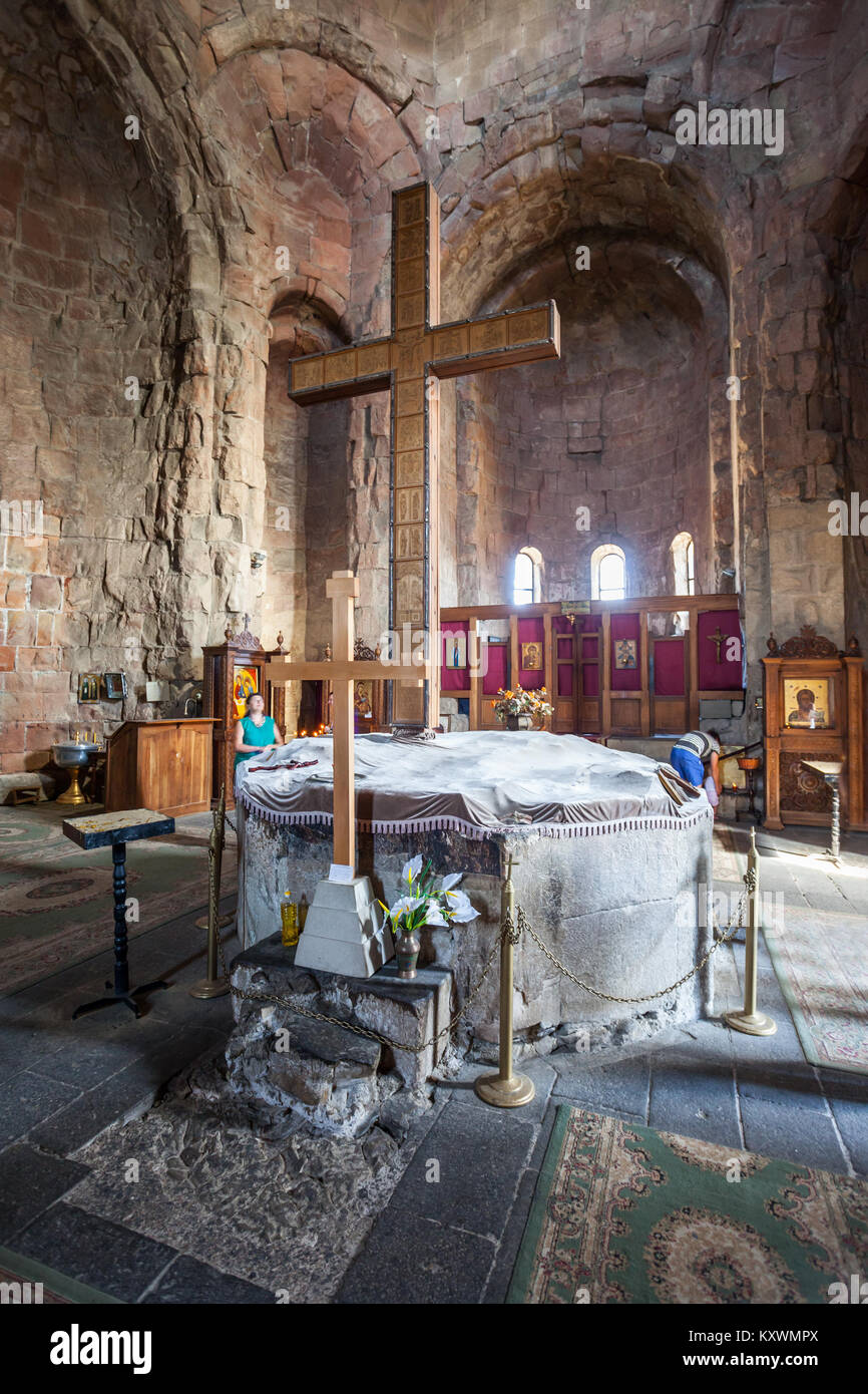 MTSKHETA, GEORGIA - SEPTEMBER 16, 2015: Jvari Monastery interior. It is ...