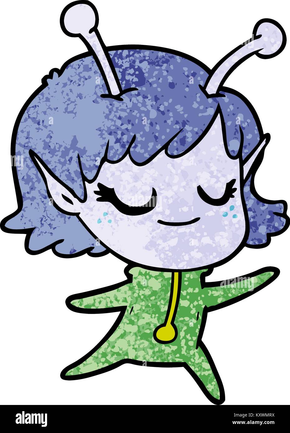 smiling alien girl cartoon Stock Vector Image & Art - Alamy
