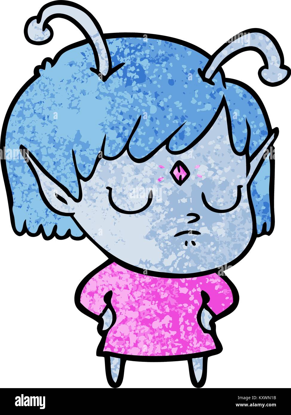 cartoon alien girl Stock Vector Image & Art - Alamy