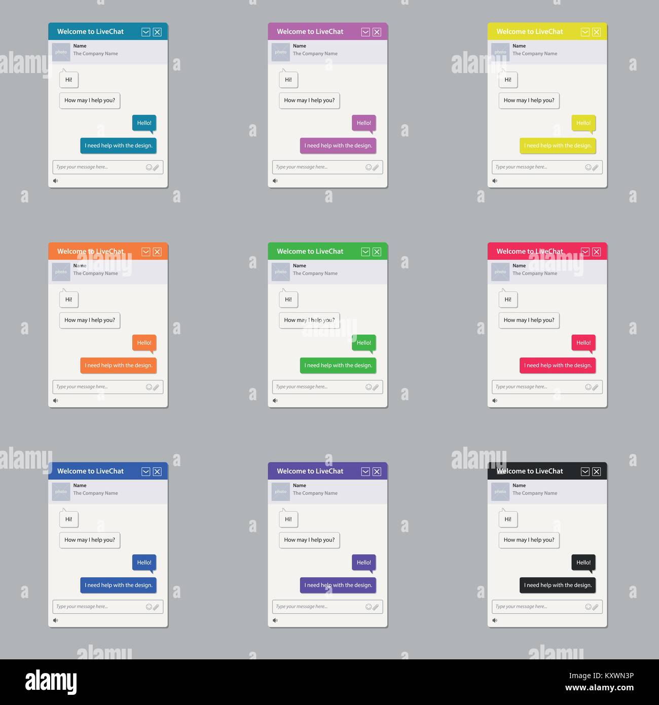 The set of universal live chat windows Stock Vector Image & Art - Alamy