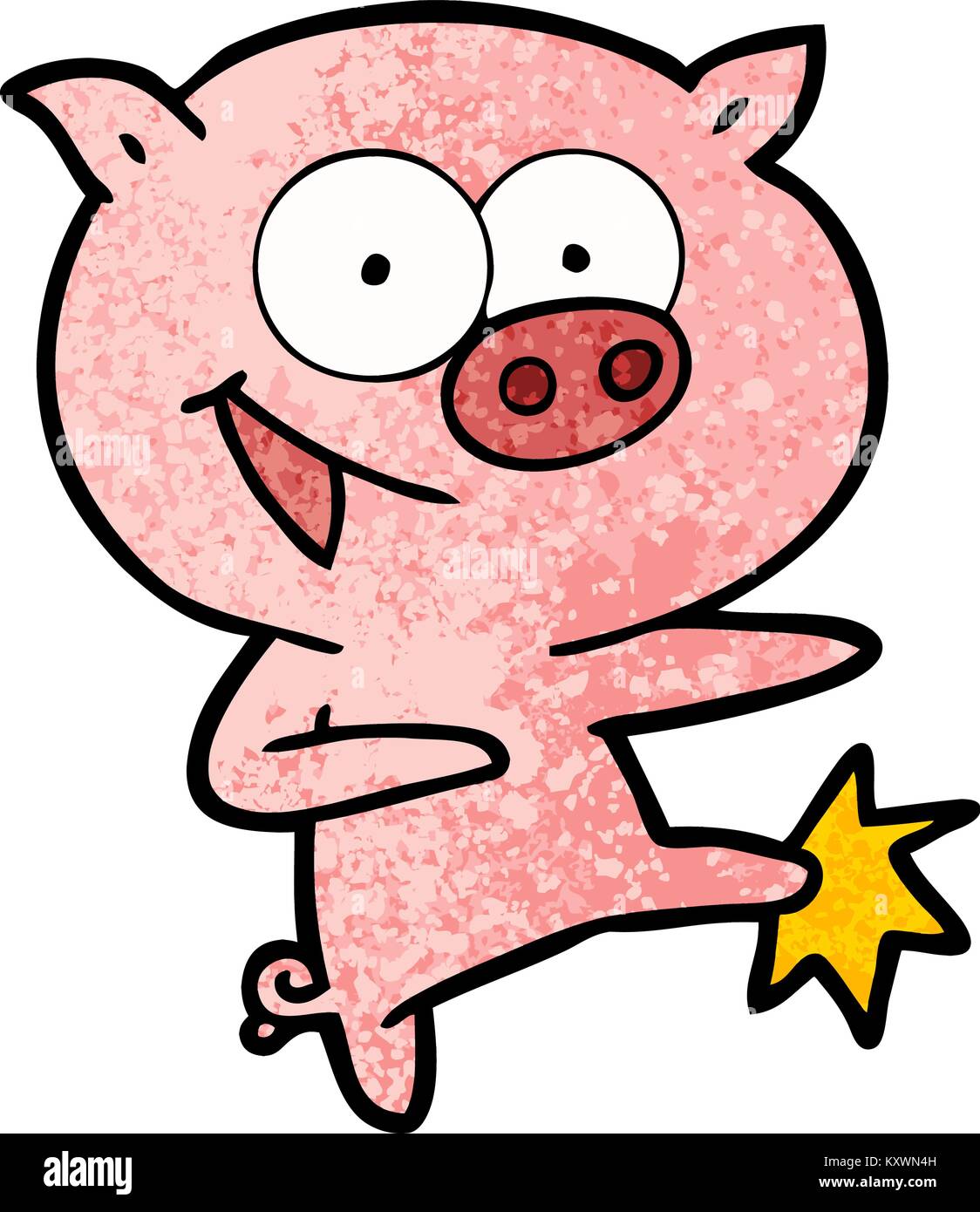 cheerful dancing pig cartoon Stock Vector Image & Art - Alamy