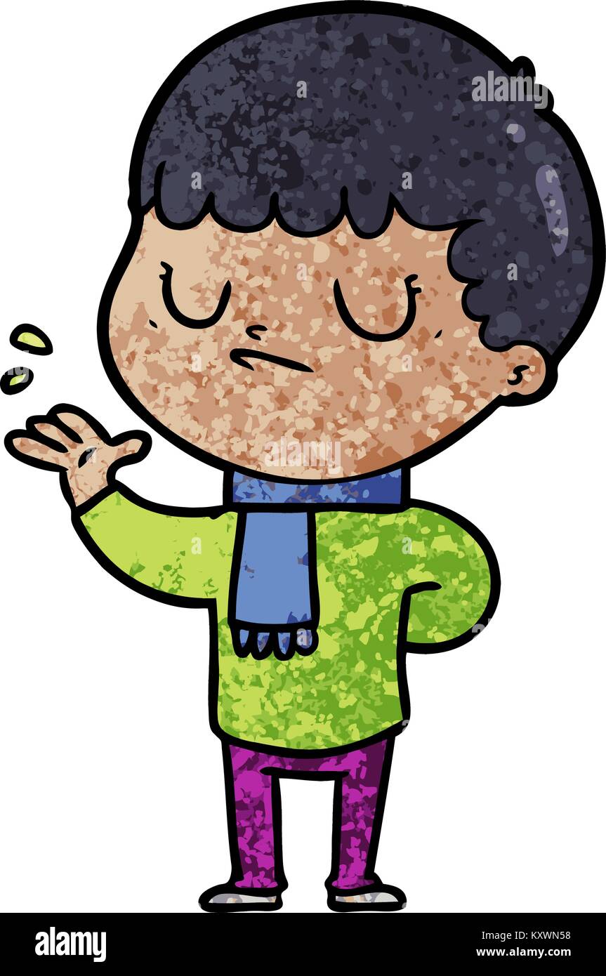 cartoon grumpy boy Stock Vector Image & Art - Alamy
