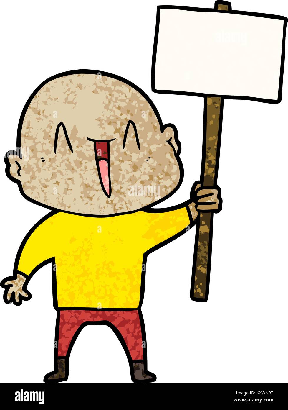 happy cartoon bald man Stock Vector Image & Art - Alamy