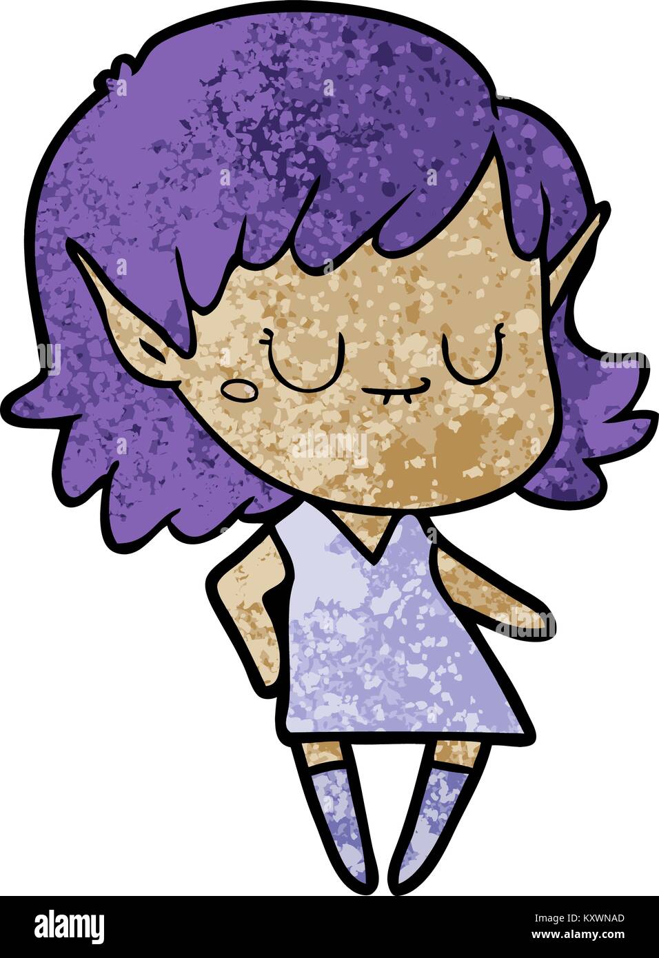 happy cartoon elf girl wearing dress Stock Vector Image & Art - Alamy