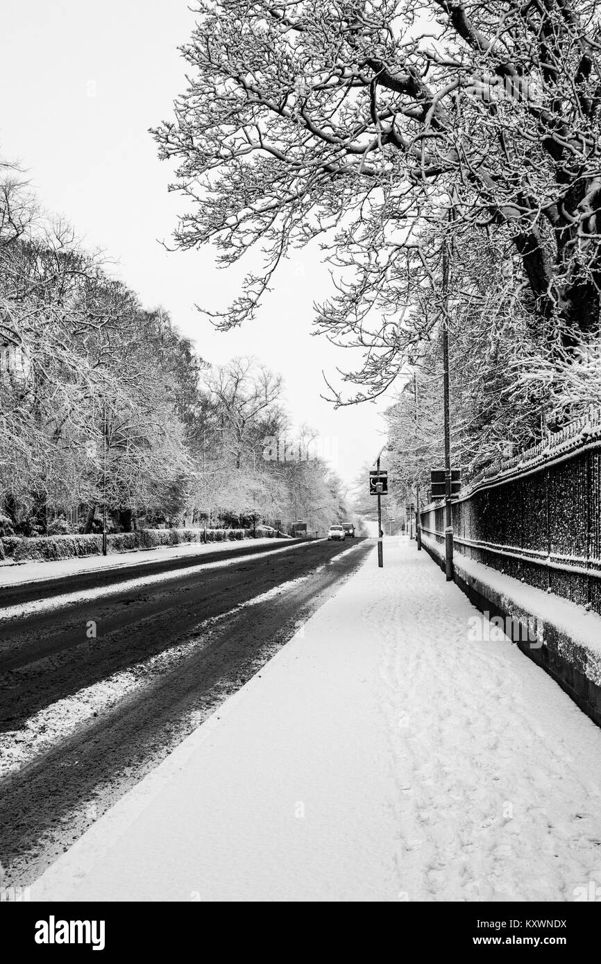 West end in winter Black and White Stock Photos & Images - Alamy