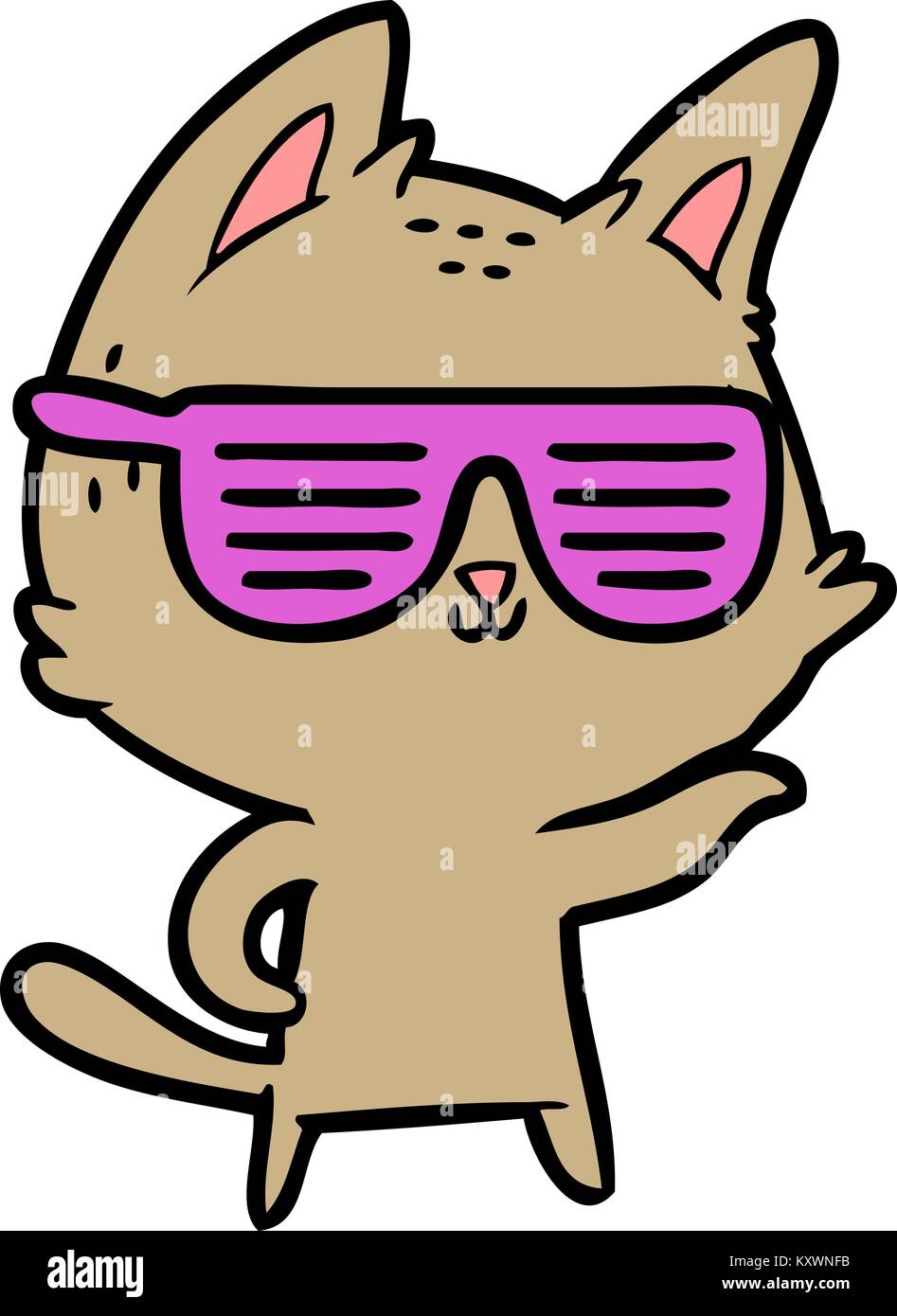 cartoon cat wearing cool glasses Stock Vector Image & Art - Alamy