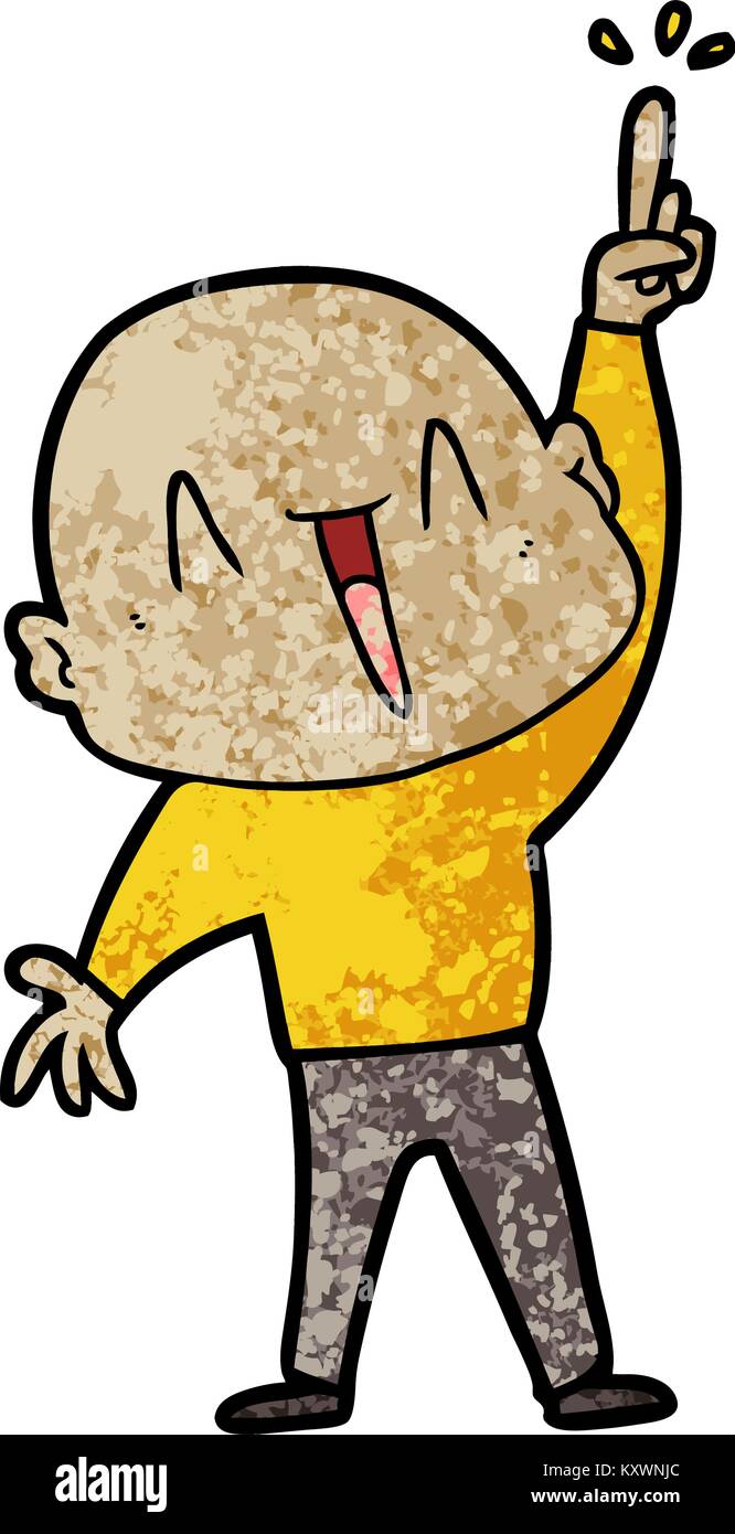 happy cartoon bald man with great idea Stock Vector Image & Art - Alamy
