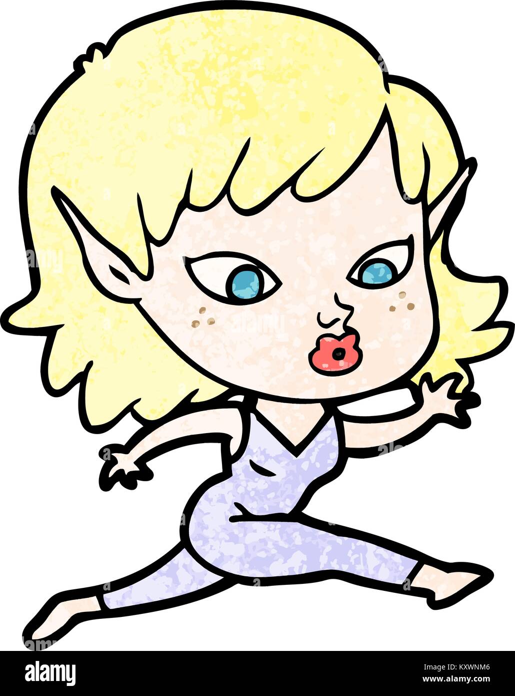 pretty cartoon elf girl running Stock Vector Image & Art - Alamy