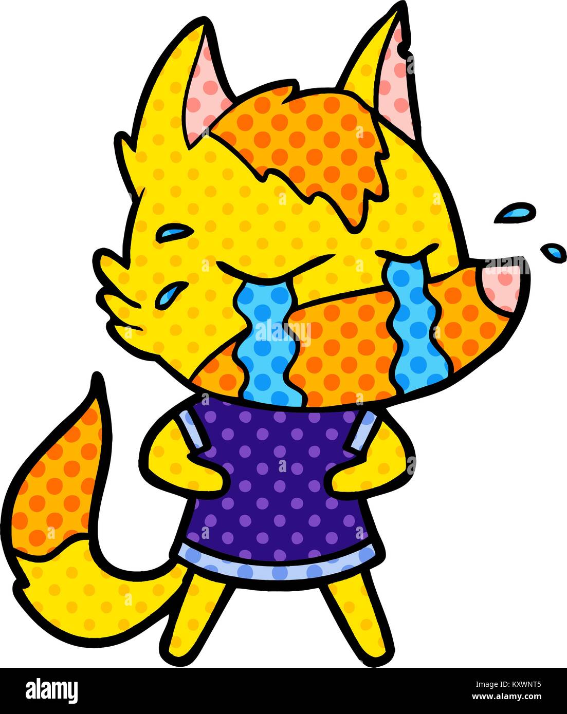 sad little fox cartoon character Stock Vector Image & Art - Alamy