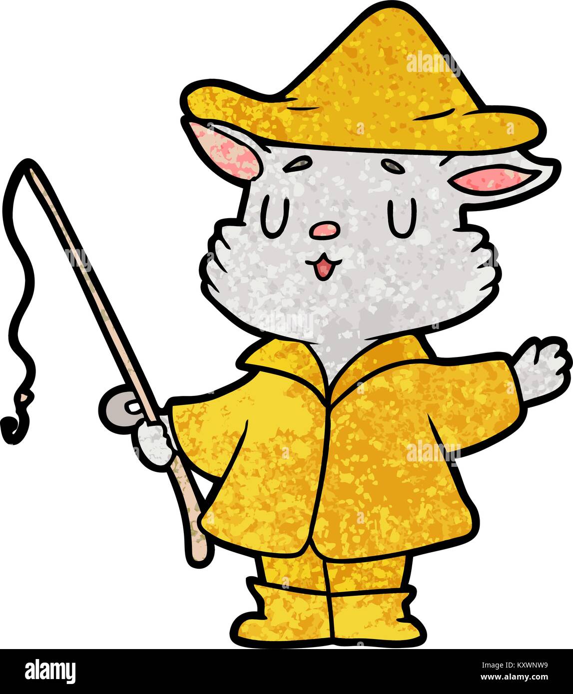 cartoon cat fisherman Stock Vector Image & Art - Alamy