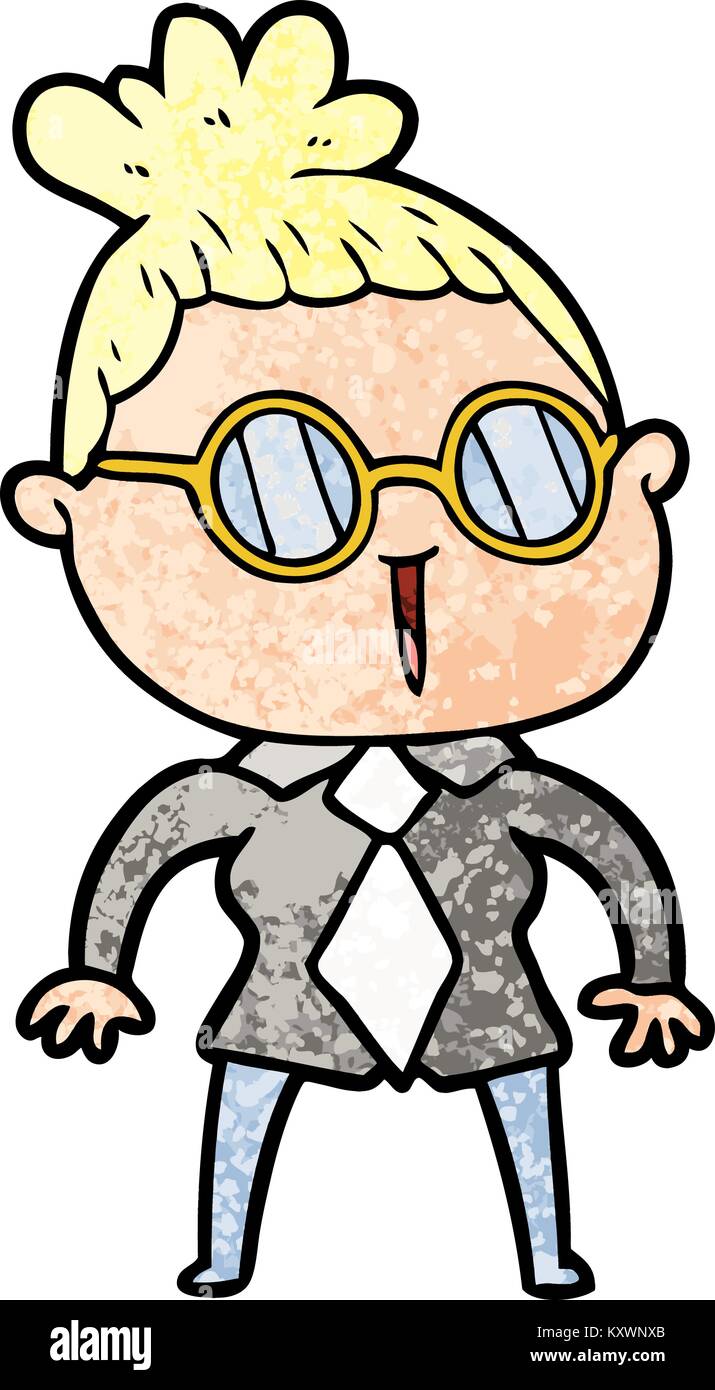 cartoon woman wearing spectacles Stock Vector Image & Art - Alamy