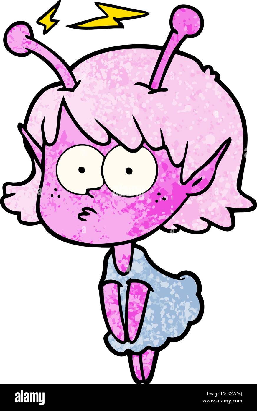 cartoon alien girl Stock Vector Image & Art - Alamy