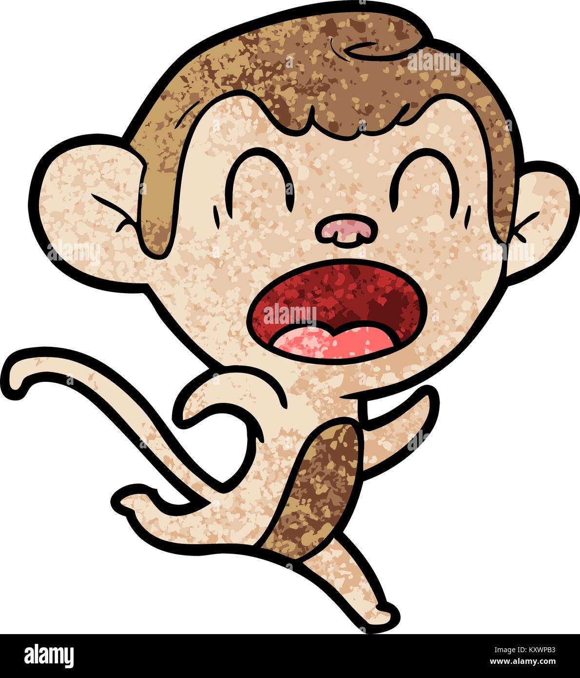 shouting cartoon monkey running Stock Vector Image & Art - Alamy