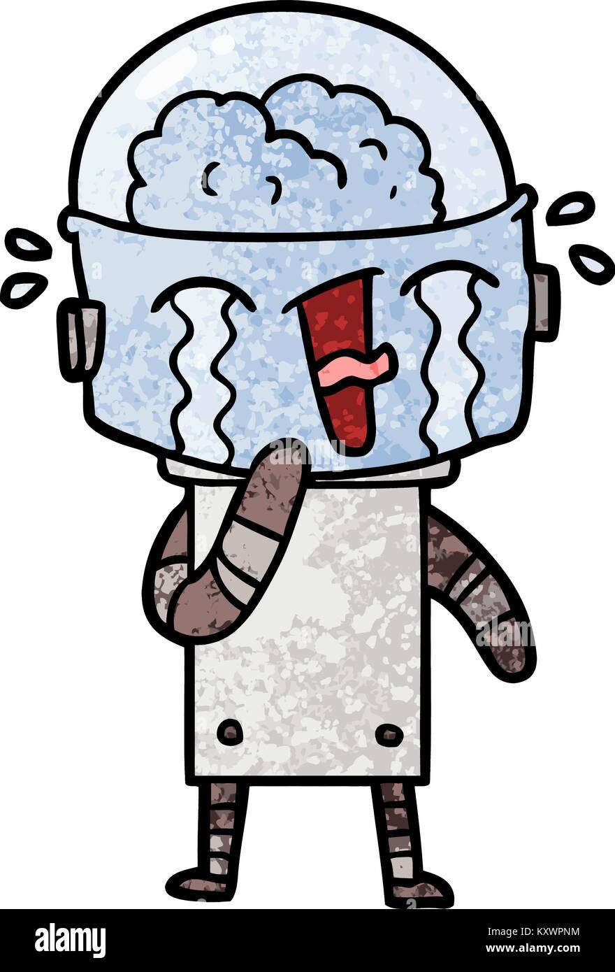 cartoon crying robot Stock Vector Image & Art - Alamy