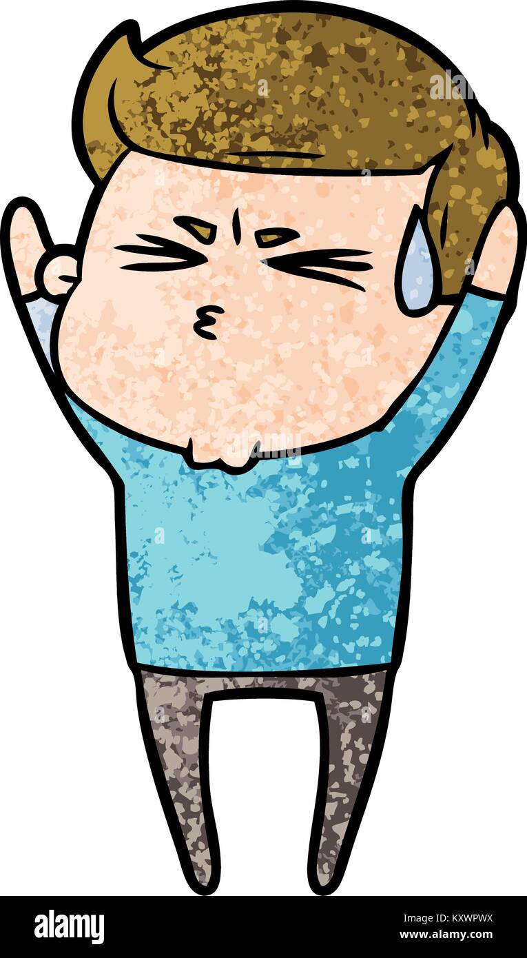 cartoon man sweating Stock Vector Image & Art - Alamy