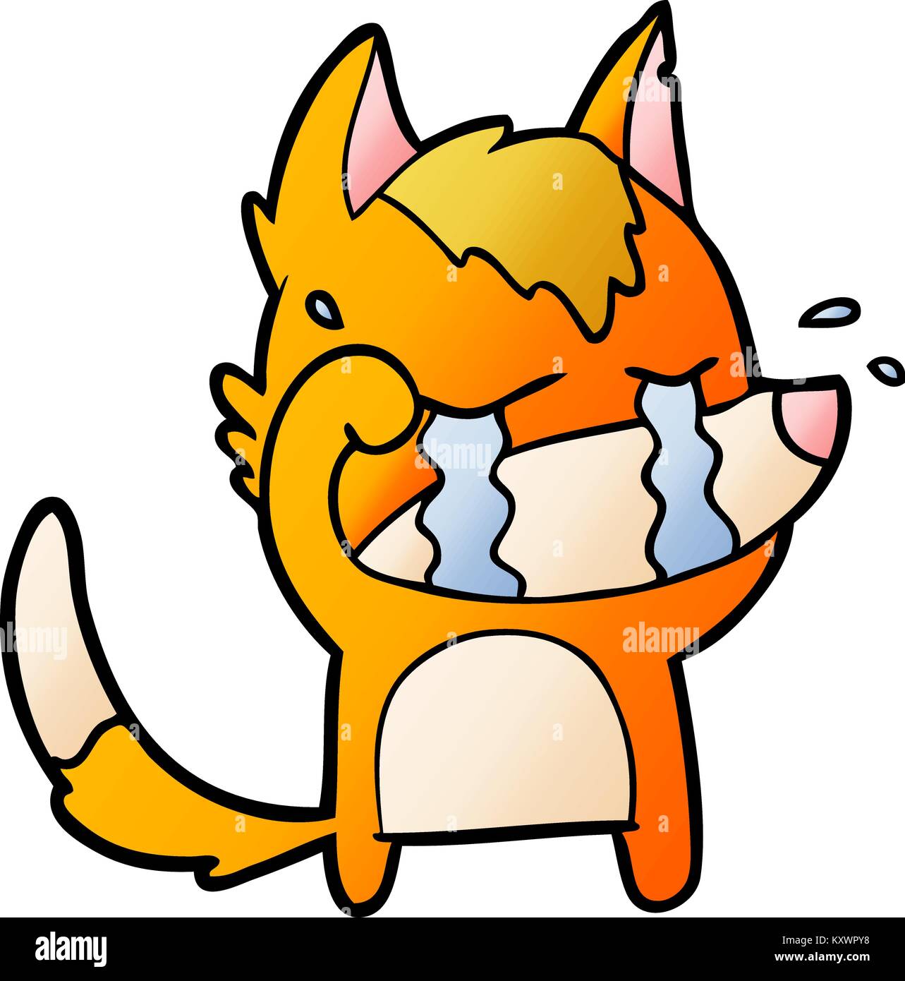 sad little fox cartoon character Stock Vector Image & Art - Alamy