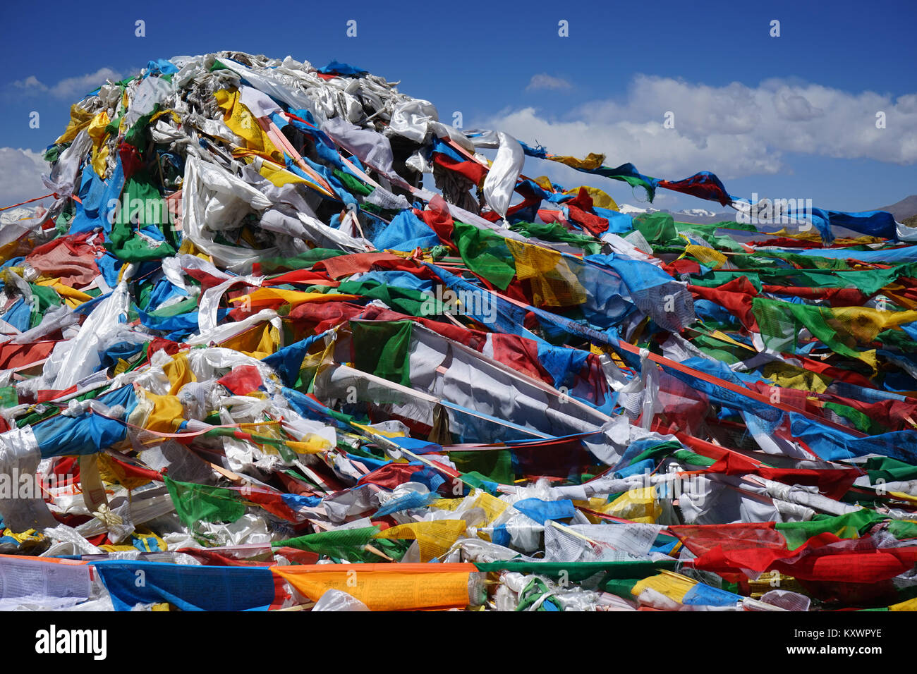 Color buddhist flags in Tibet, China Stock Photo - Alamy