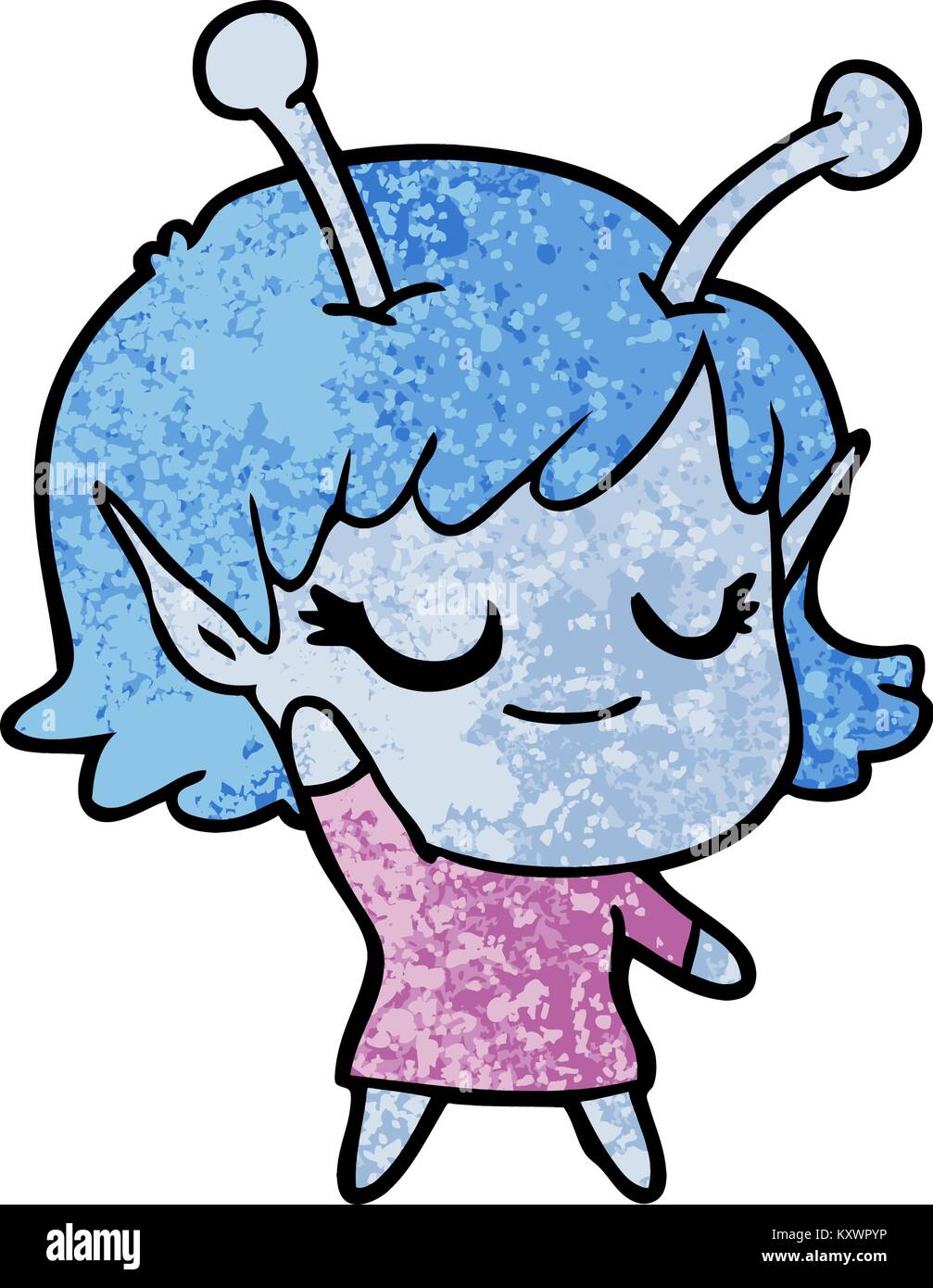 smiling alien girl cartoon Stock Vector Image & Art - Alamy
