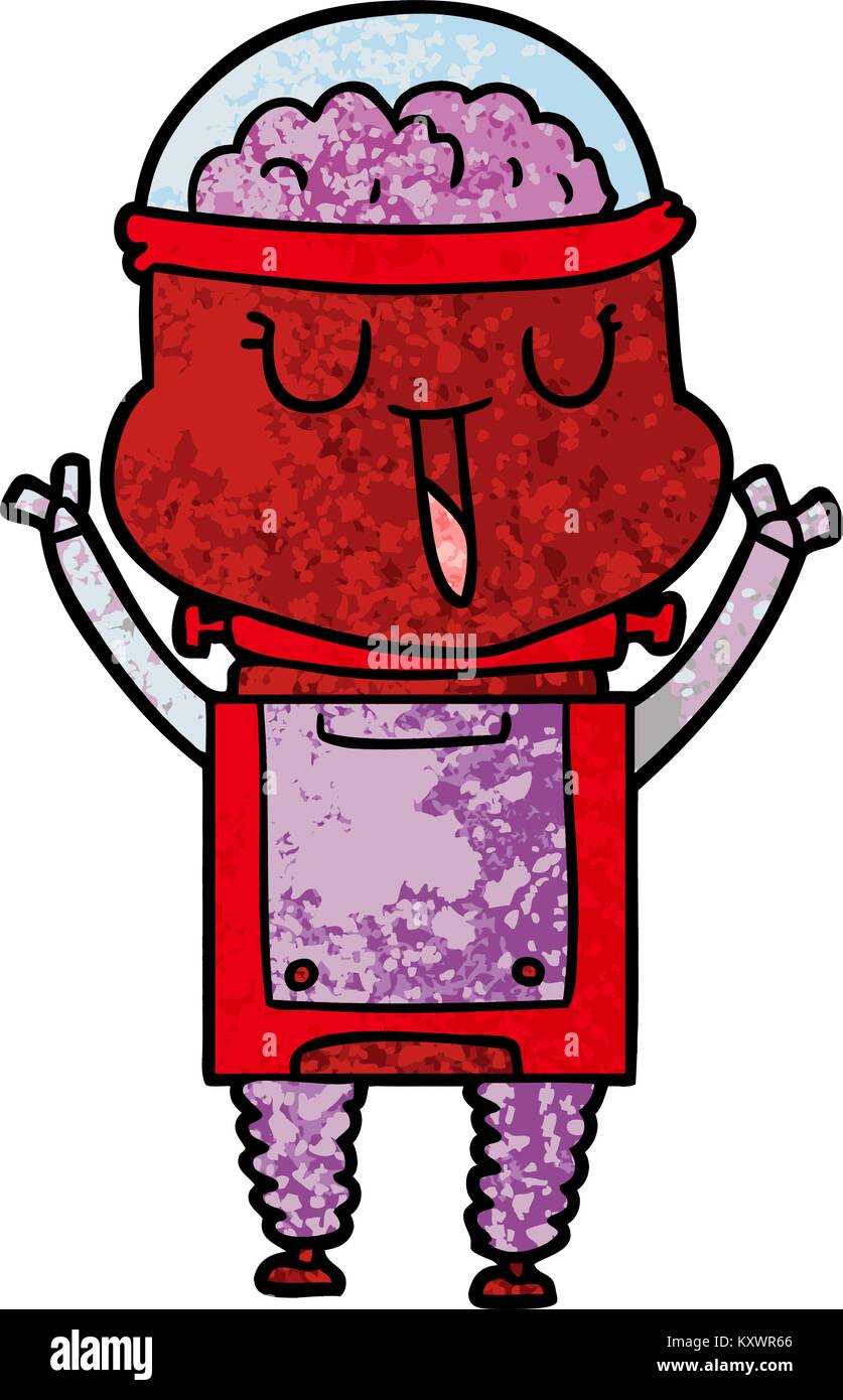 happy cartoon robot Stock Vector Image & Art - Alamy