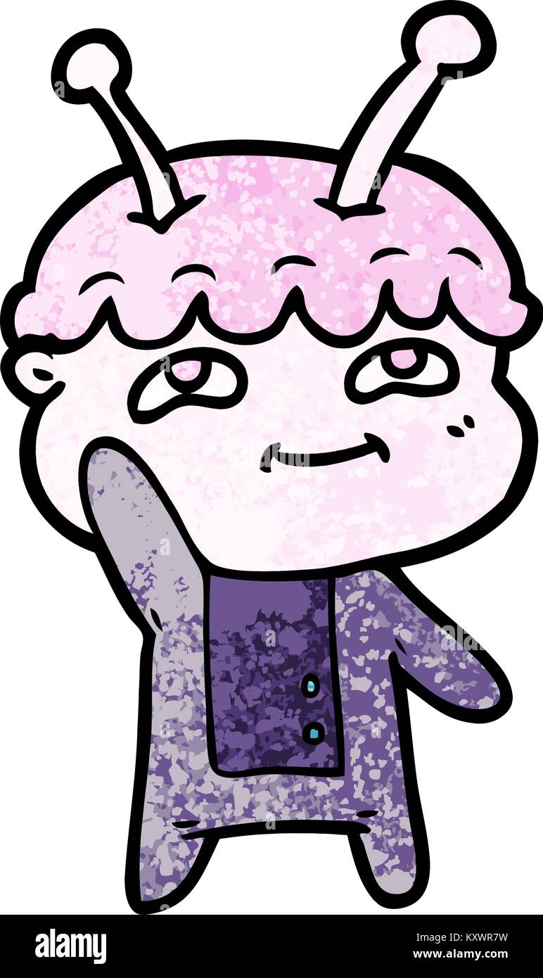 friendly cartoon spaceman waving Stock Vector Image & Art - Alamy