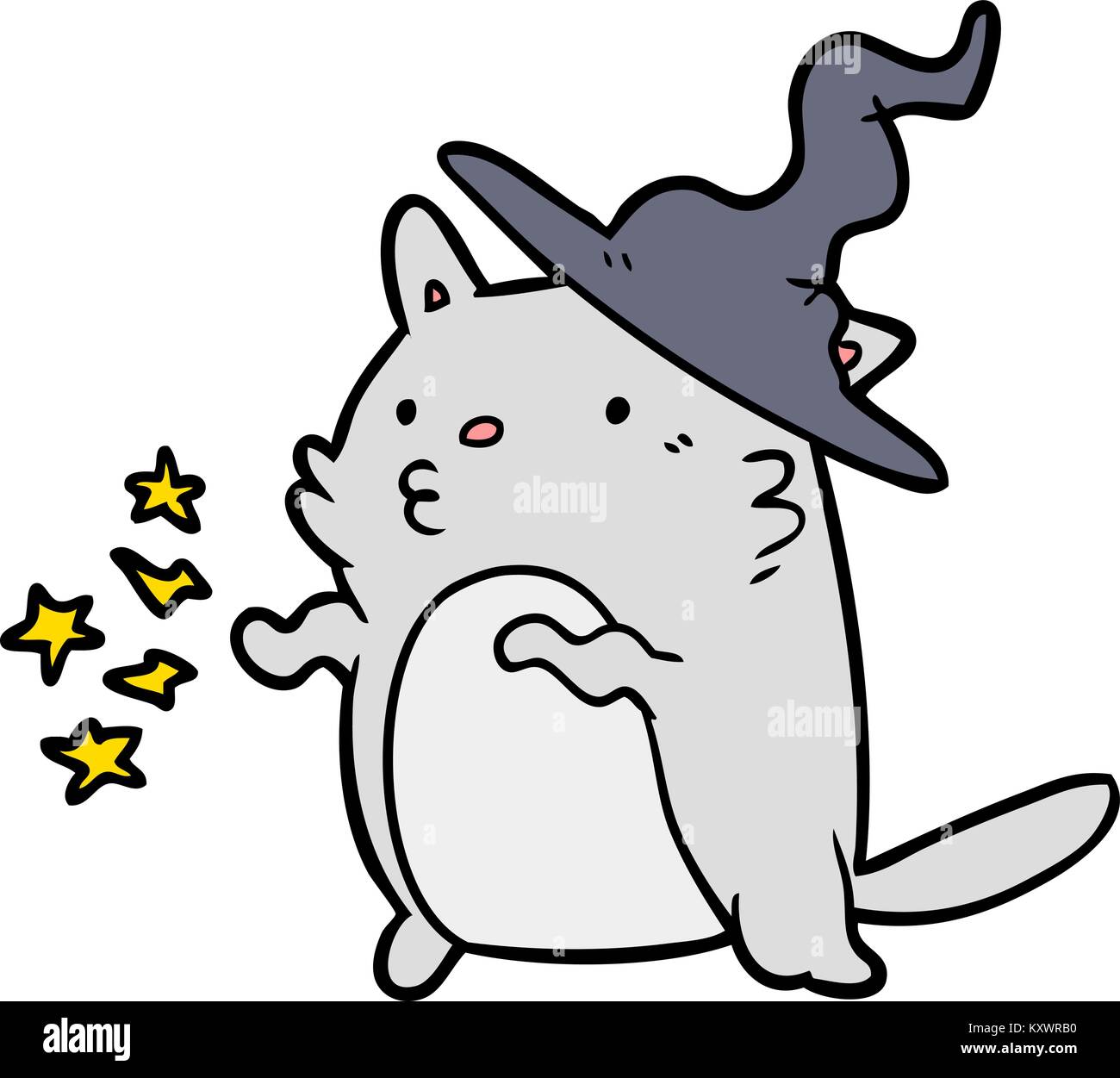 magical amazing cartoon cat wizard Stock Vector Image & Art - Alamy