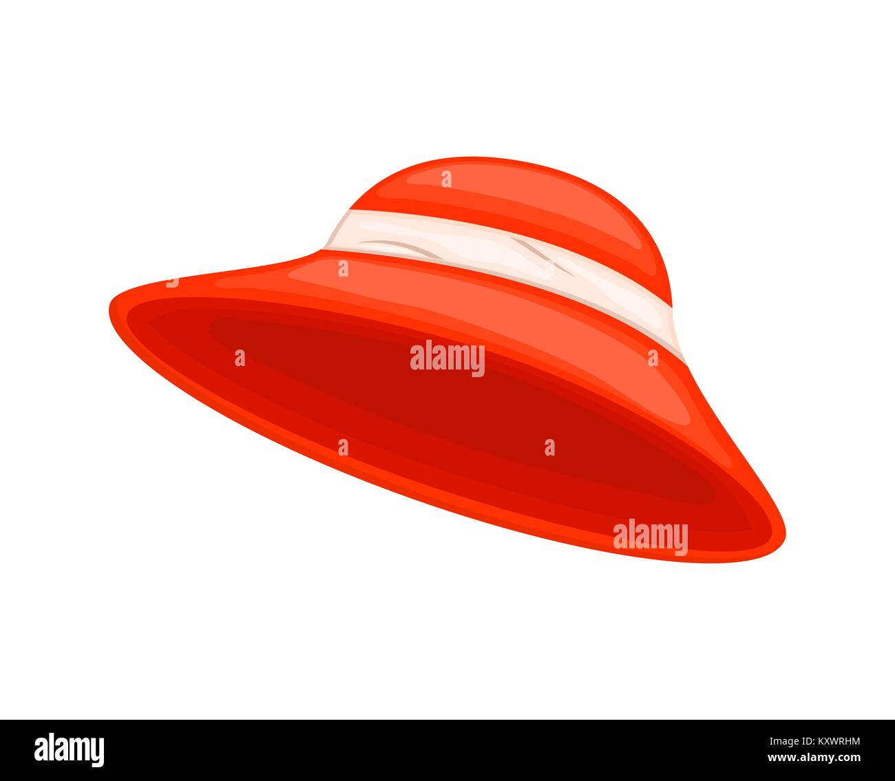 Red sun hat white background Stock Vector Images - Alamy