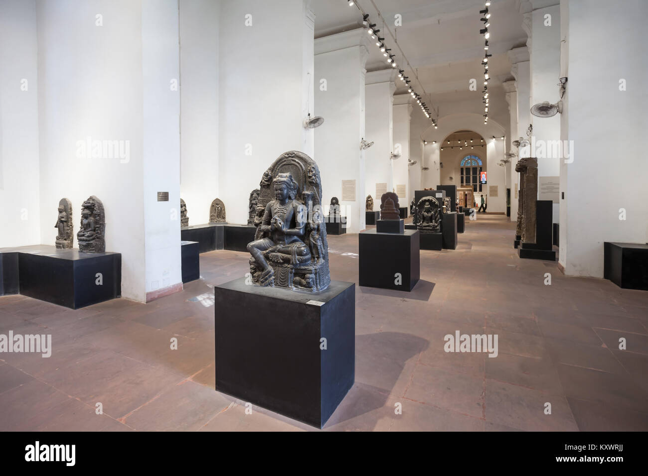 KOLKATA, INDIA - NOVEMBER 24, 2015: The Indian Museum interior. It is ...