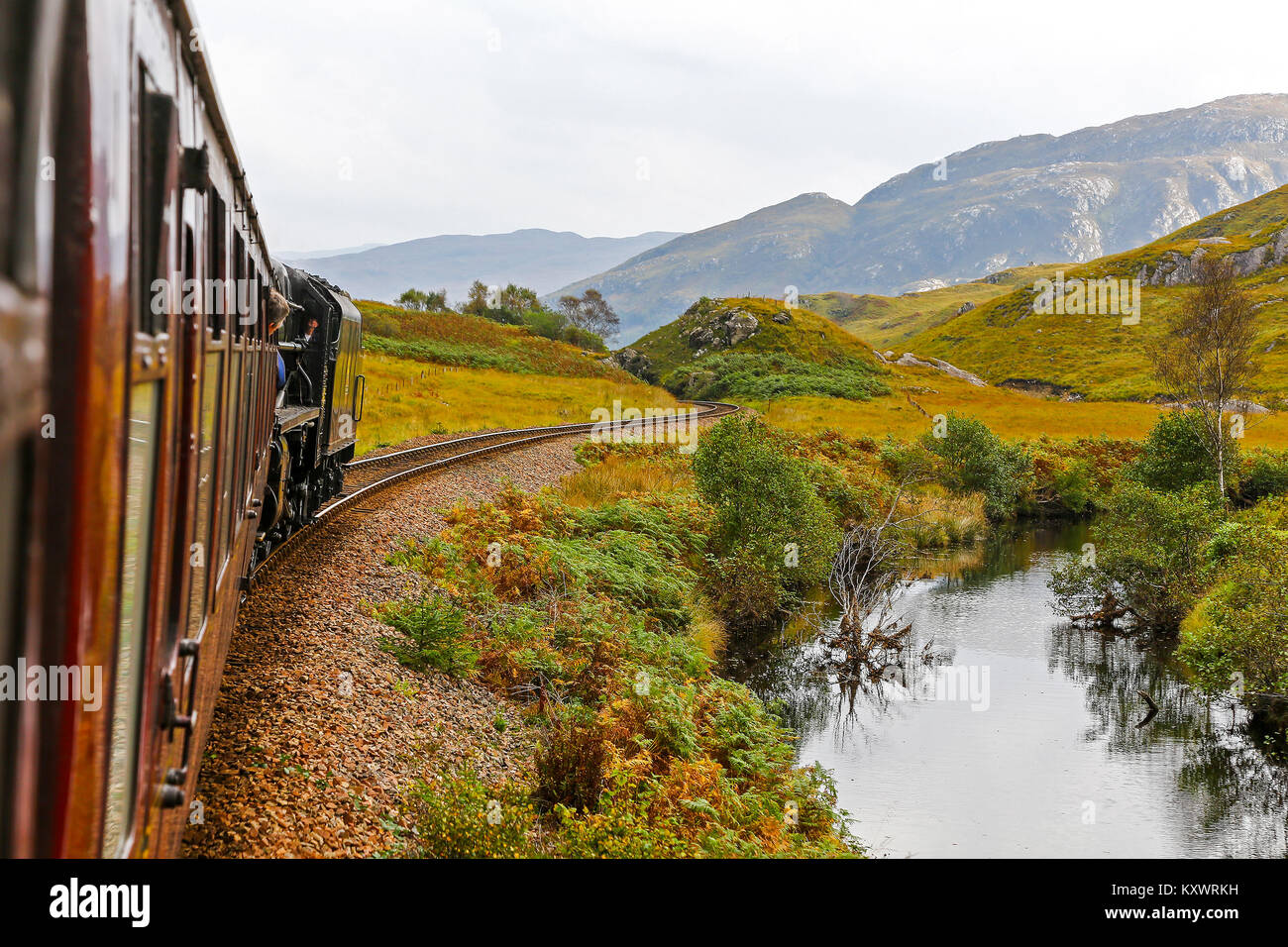 on the West Highland Line, Glenfinnan, Highland Scotland, UK Stock ...