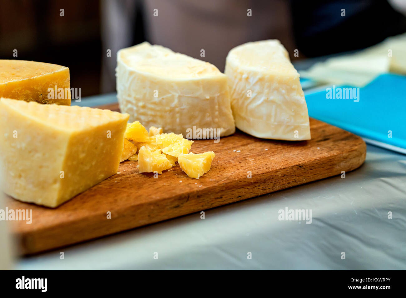 Close-up of homemade cheese at country fair Stock Photo - Alamy
