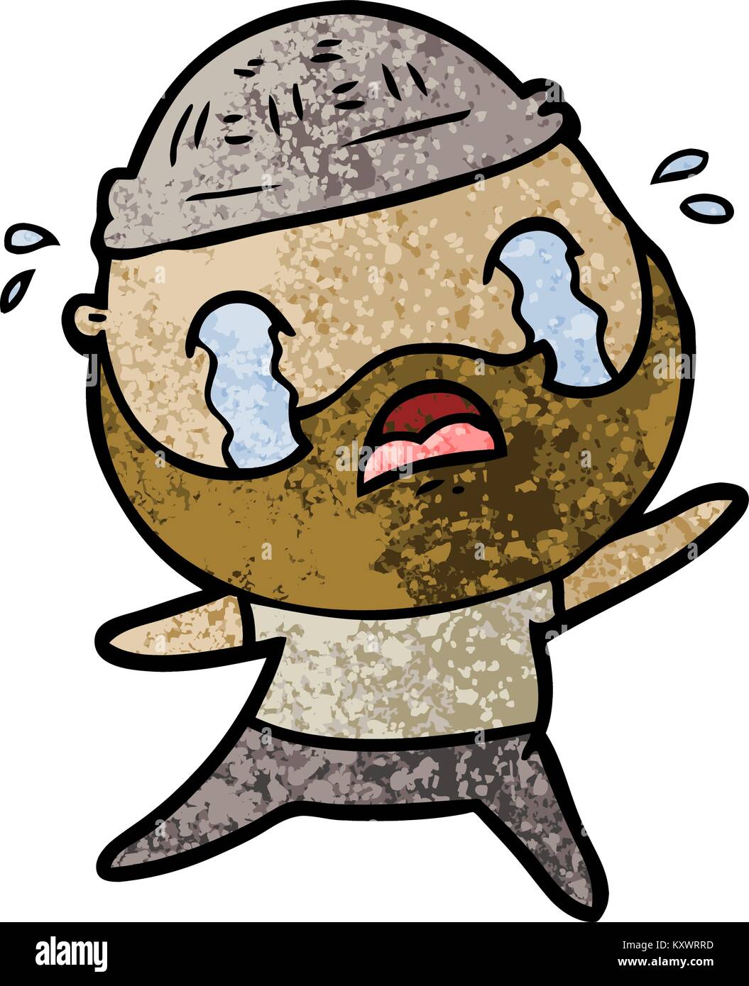 cartoon bearded man crying Stock Vector Image & Art - Alamy