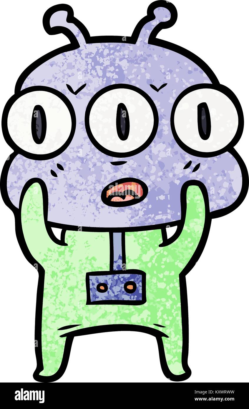 cartoon three eyed alien Stock Vector Image & Art - Alamy