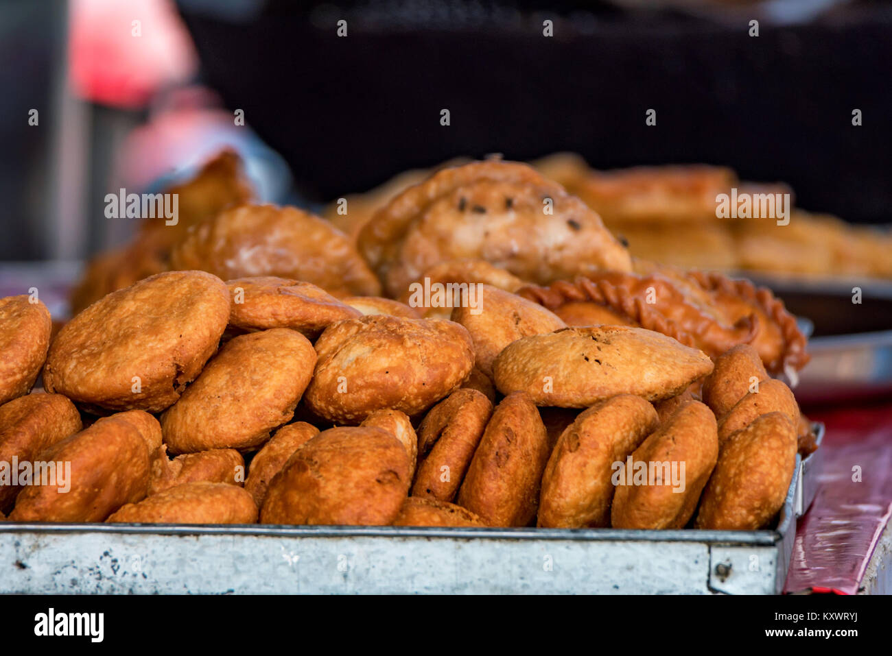 Tasty Indian patties on tray Stock Photo - Alamy