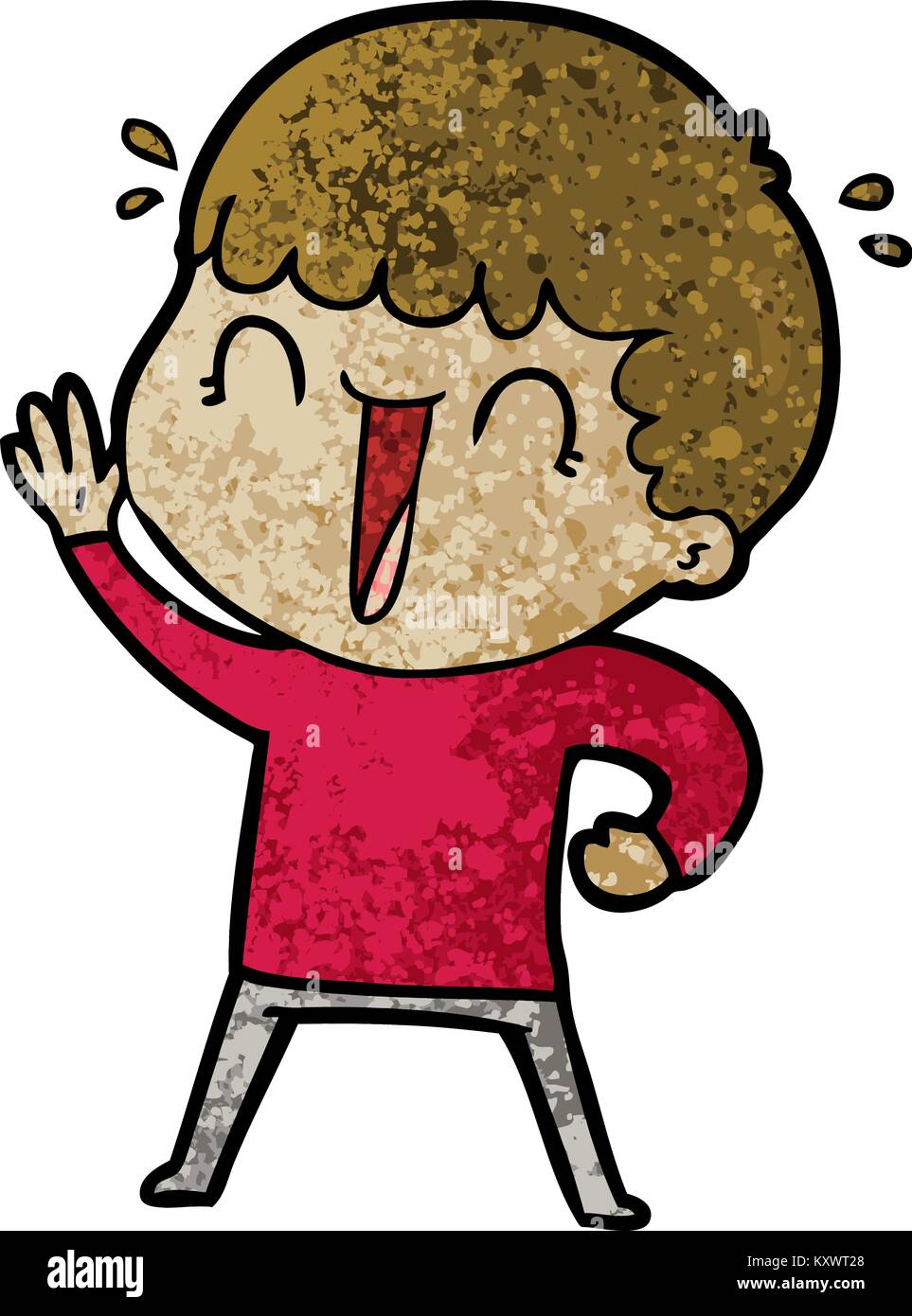 laughing cartoon man waving Stock Vector Image & Art - Alamy