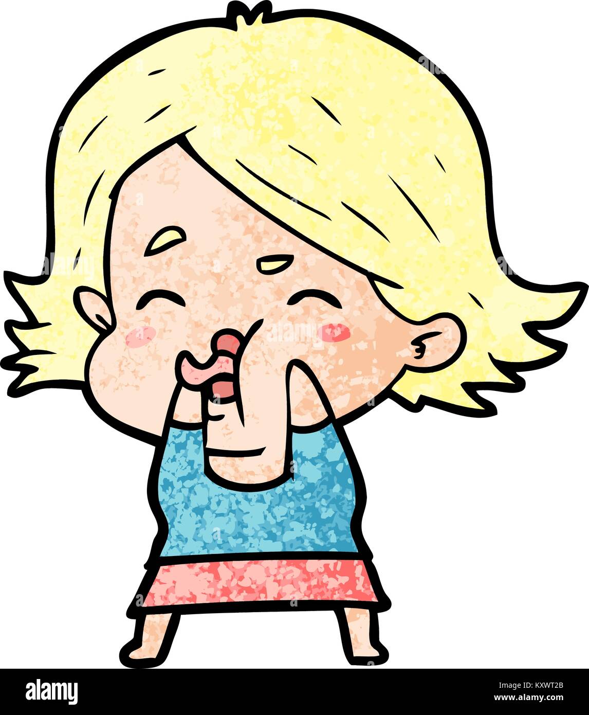 cartoon girl pulling face Stock Vector Image & Art - Alamy