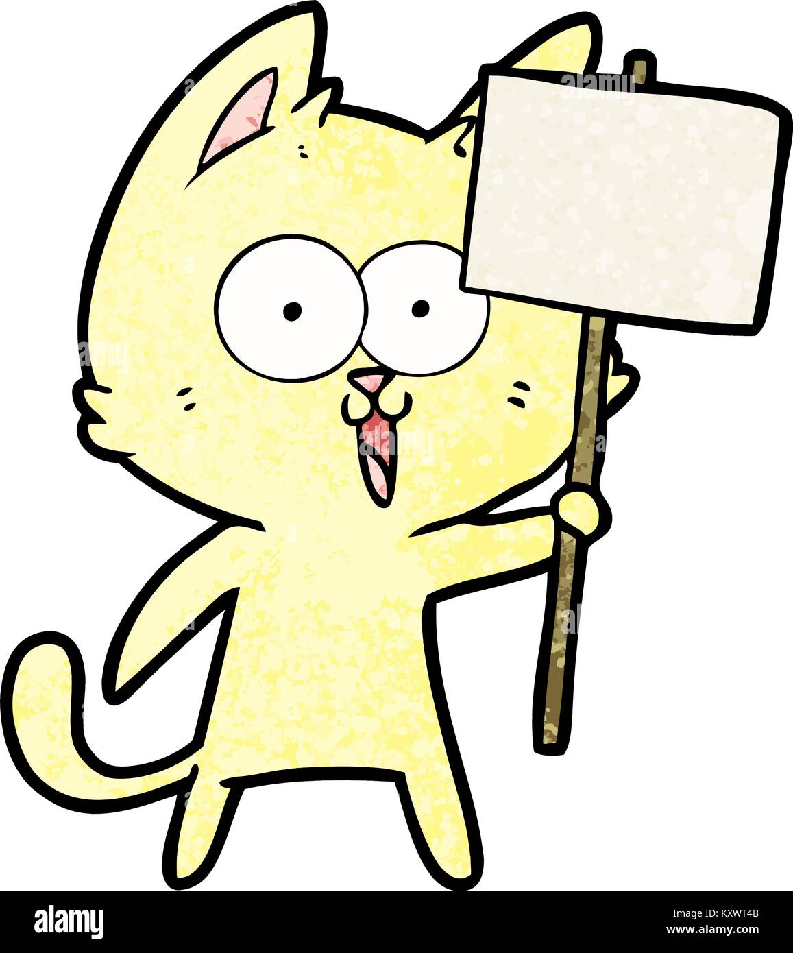 funny cartoon cat with sign Stock Vector Image & Art - Alamy